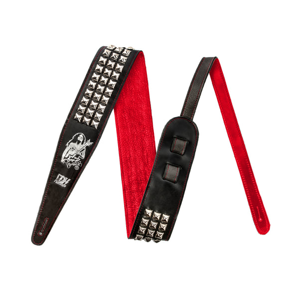 Dimebag Darrell Handmade Red Leather Strap - CHROME Pyramid – Dimebag ...